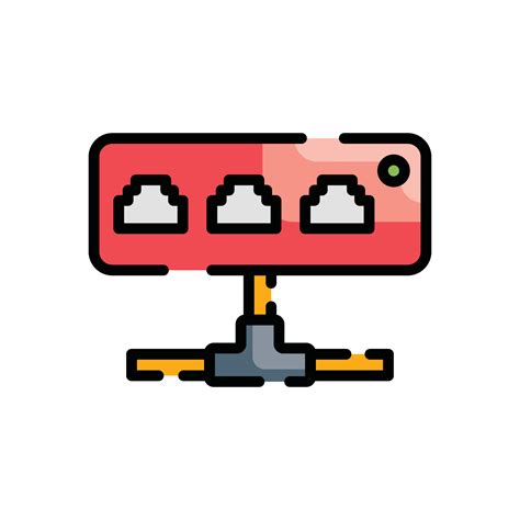 Network Hub Vector Outline Filled Icon Cloud Computing Symbol Eps 10 File 16878344 Vector Art At