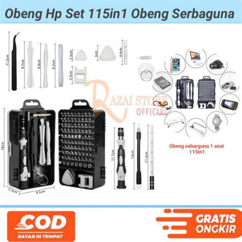Jual Obeng Hp Set 115in1 Obeng Serbaguna Obeng 115in1 Kunci Alat Hp Terlengkap Obeng Viral