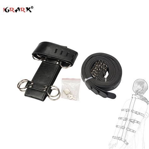 Leather Bdsm Belt Bondage Restraints Equipment Collar Lock Handcuffs
