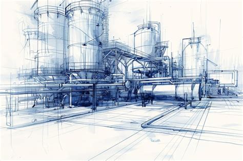 Premium Photo Sketching Industrial Process Optimization Tools Ar Generative Ai