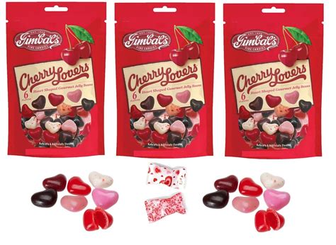 Gimbals Cherry Lovers Heart Shaped Gourmet Jelly Beans 27 Oz Includes Bonus