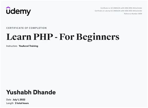 Yushabh Dhande On Linkedin Udemy Udemycourses Php Phpdeveloper