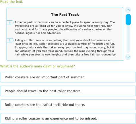 IXL Trace An Argument Grade English Language Arts