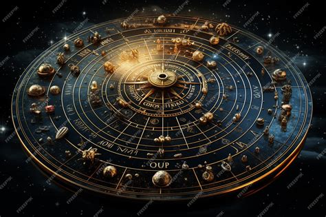 Astronomical Chart With Zodiac Signs Zodiacal Background Premium Ai Generated Image