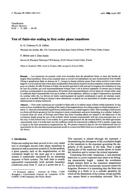 Pdf Test Of Finite Size Scaling In First Order Phase Transitions
