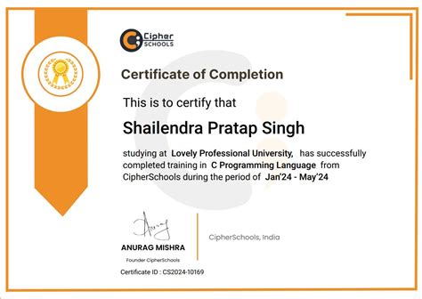 Shailendra Pratap Singh On Linkedin Cprogramming Cipherschool Learningjourney Gratitude