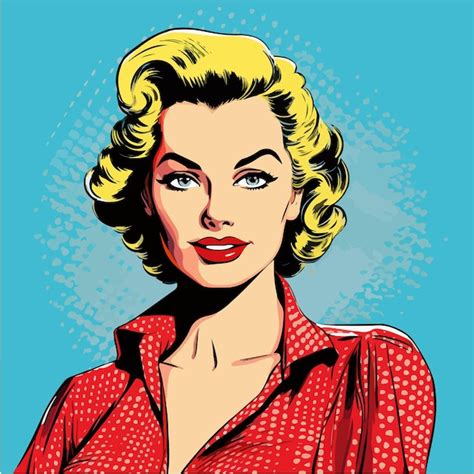 Premium Vector Op Art Pinup Girl Retro Color Style Comic Glamour Gorgeous Abstract Colorful Lady