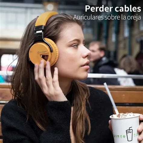 Fone De Ouvido Over Ear Gamer Sem Fio Cowin Aud Fonos Anc E Preto E Amarelo Com Luz Amarelo