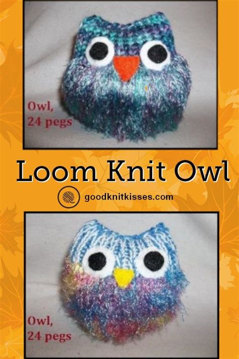 Loom Knit Owl Stuffie Or Keychain Use A 24 Peg Or 12 Peg Flower Loom