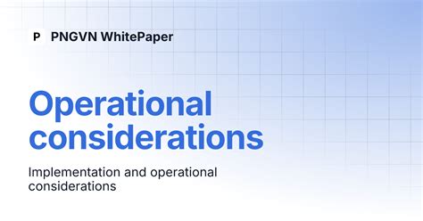 Operational Considerations Pngvn Whitepaper