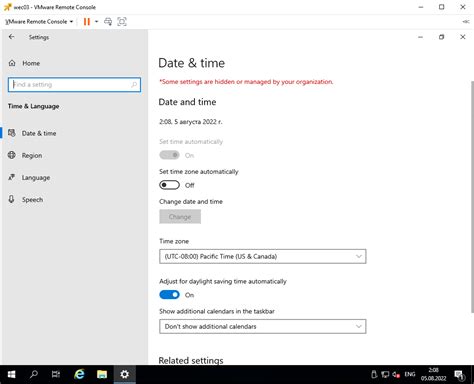 Настройка Timezone в Windows Server 2019 internet lab ru