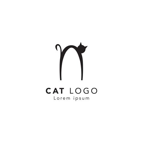 Cat Logo Icon Vector Inspiration Elegant Mono Line Cat Logo Design