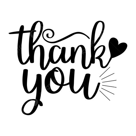 Thank You Black And White Clip Art