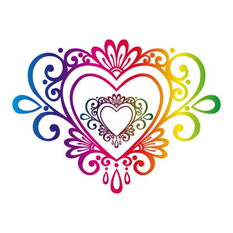 Decorative Love Frame Curly Ornate Heart Vector Design Heart In Shape