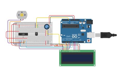 Circuit Design Temperature Controlled Fan Tinkercad