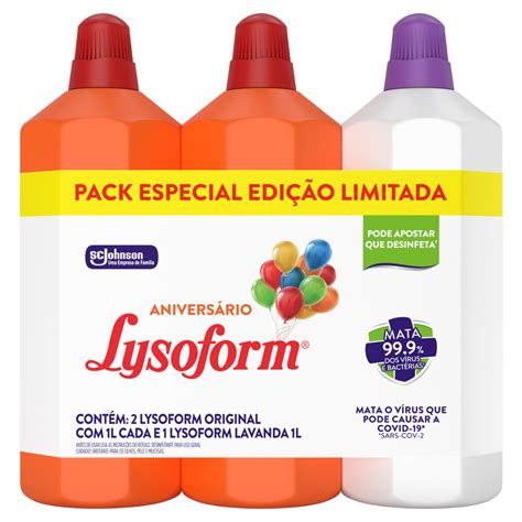 Kit 2 Desinfetantes Uso Geral Original 1 Lavanda Lysoform 1l Cada