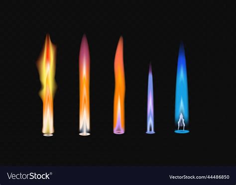 Jet Flames Blue Blasting Fire Aviation Fueling Vector Image