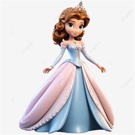 Princess 2d Cartoon Illustraton On White Background Generative Ai Princess 2d Cartoon White