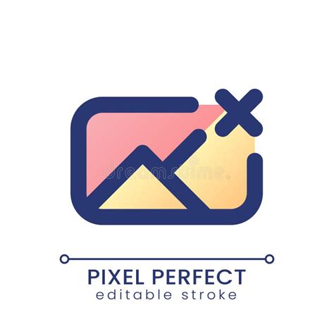 remove photo file pixel perfect gradient fill ui icon stock vector