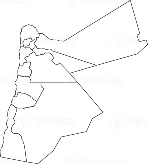 Map Of Jordan With Detailed Country Map Line Map 30347772 Png