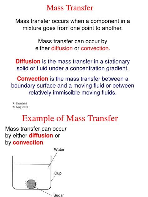 Mass Transfer Diffusion Solution
