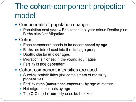 Ppt Life Tables Cohort Component Projections Powerpoint Presentation