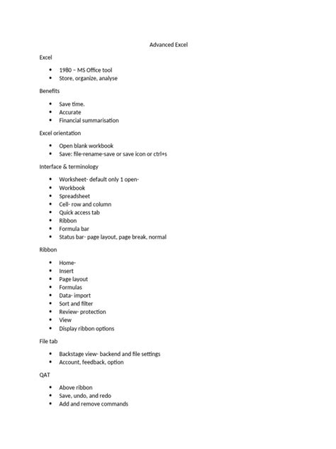 Advanced Excel Pdf