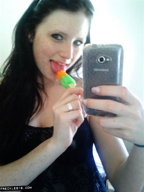 Freckles 18 Takes Sexy Pics Of Herself With A Messy Popsicle Porn Pictures Xxx Photos Sex