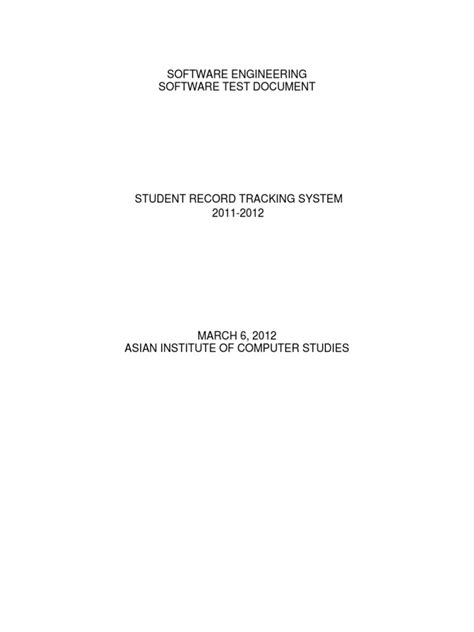 Software Engineering Software Test Document Pdf Operating System