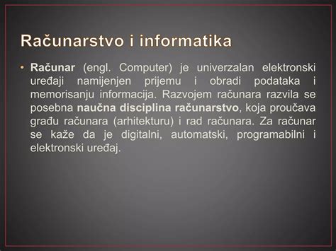 3 Uvod U Informatiku Podatak I Informacija Računarstvo I Informatika Pptx
