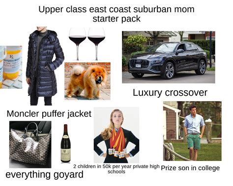 Upper Class East Coast Suburban Mom Starter Pack R Starterpacks