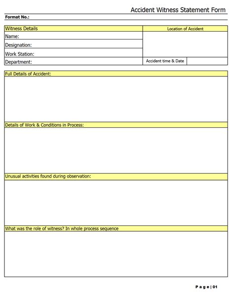 Blank Witness Statement Template