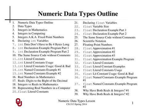 Ppt Numeric Data Types Outline Powerpoint Presentation Free Download Id 2567384