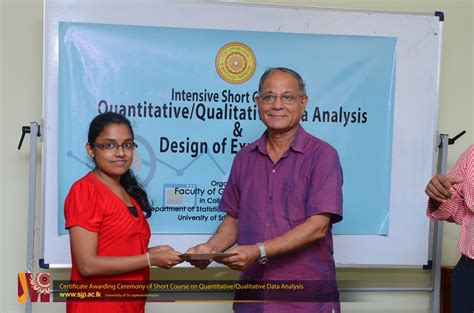 Certificate Awarding Ceremony Of Short Course On Data Analysis And Design Of Experiments 17
