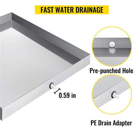 Vevor 27 X 25 X 25 Inch Washing Machine Pan 304 Stainless Steel