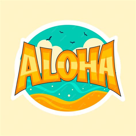Premium Vector Flat Aloha Text Illustration