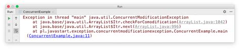 Concurrentmodificationexception Javastart