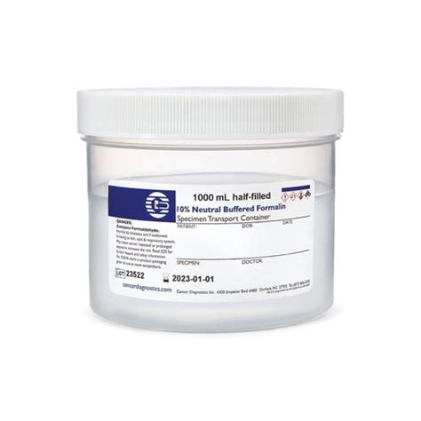 Large Pre Fill Formalin Jars Cancer Diagnostics Inc