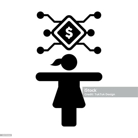 지갑 아이콘 벡터 디지털 달러 통화 와 디지털 거래에 대 한 디지털 거래 용 글리프 픽토그램 고객에 대한 스톡 벡터 아트 및