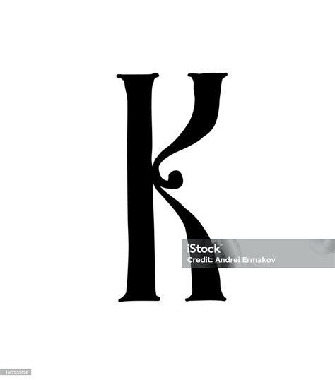 라틴어 문자 K 벡터 아이콘을 사용할 수 있습니다 사이트의 아이콘입니다 알파벳에서 문자를 분리합니다 1719 세기의 고딕 양식의