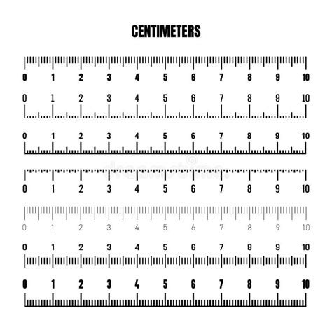 Realistic Black Centimeter Scale For Measuring Length Or Height