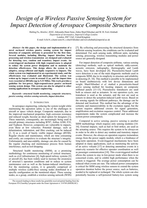 Pdf Design Of A Wireless Passive Sensing System For Impact Detection