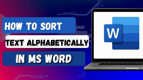 How To Sort Text Alphabetically In Ms Word Youtube
