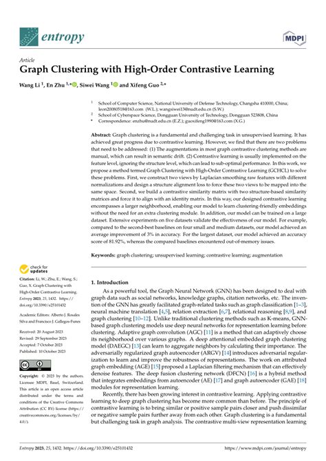 Pdf Graph Clustering With High Order Contrastive Learning