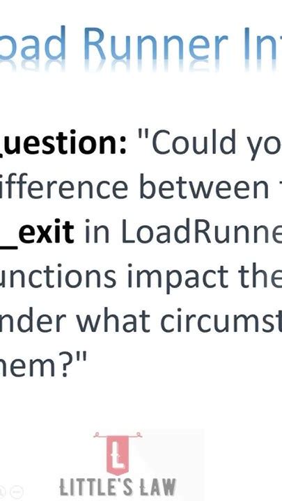 Loadrunner Interviewquestions Performancetesting Littleslaw Shortsvideo Shorts Youtube