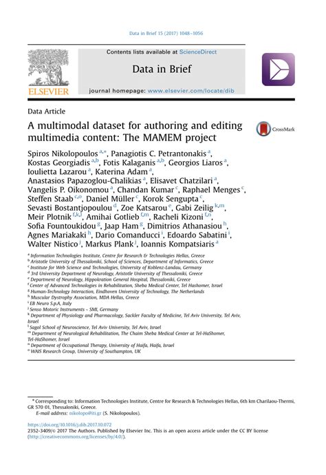 Pdf A Multimodal Dataset For Authoring And Editing Multimedia Content The Mamem Project