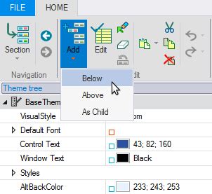 Adding New Property In Theme Tree Themes For WinForms ComponentOne