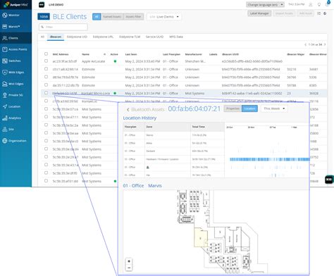 View And Manage BLE Clients Mist Juniper Networks
