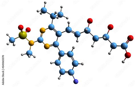 3d Image Of Rosuvastatin Skeletal Formula Molecular Chemical Structure Of Statin Medication