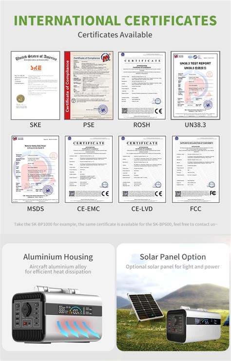 Ske Usb Type C Dc Ac Output Solar Generator 896wh 1000w